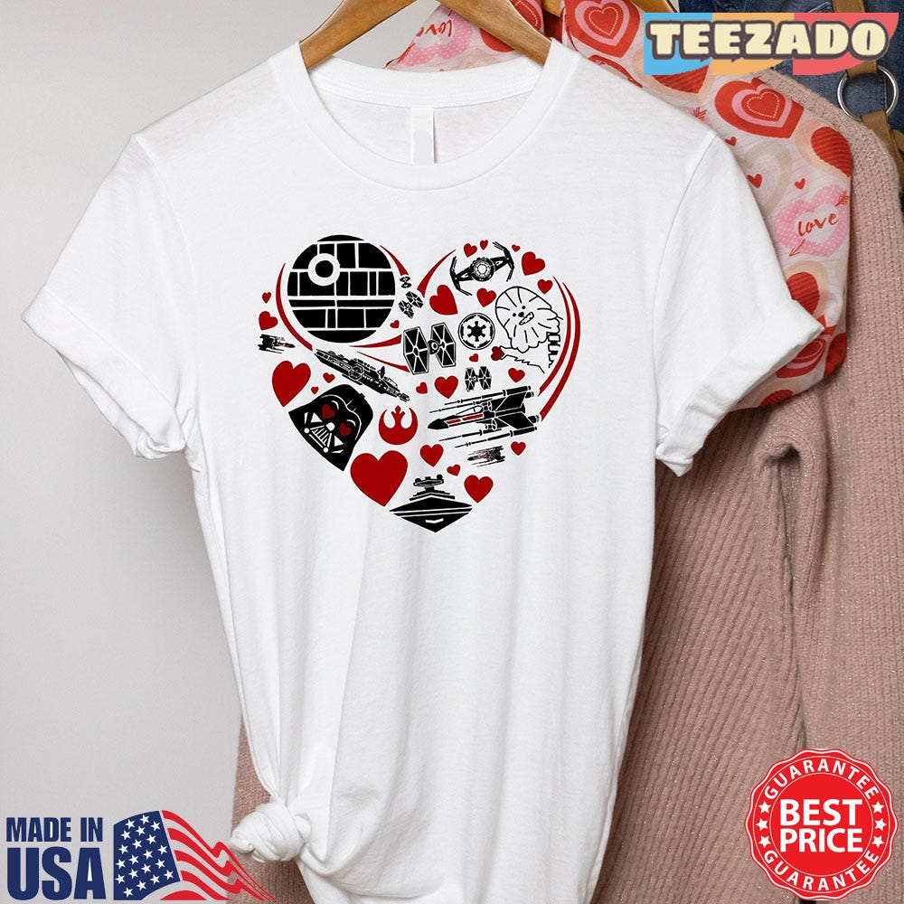 Star Wars Valentine Shirt, Star Wars Heart Shirt Death Star | by ...