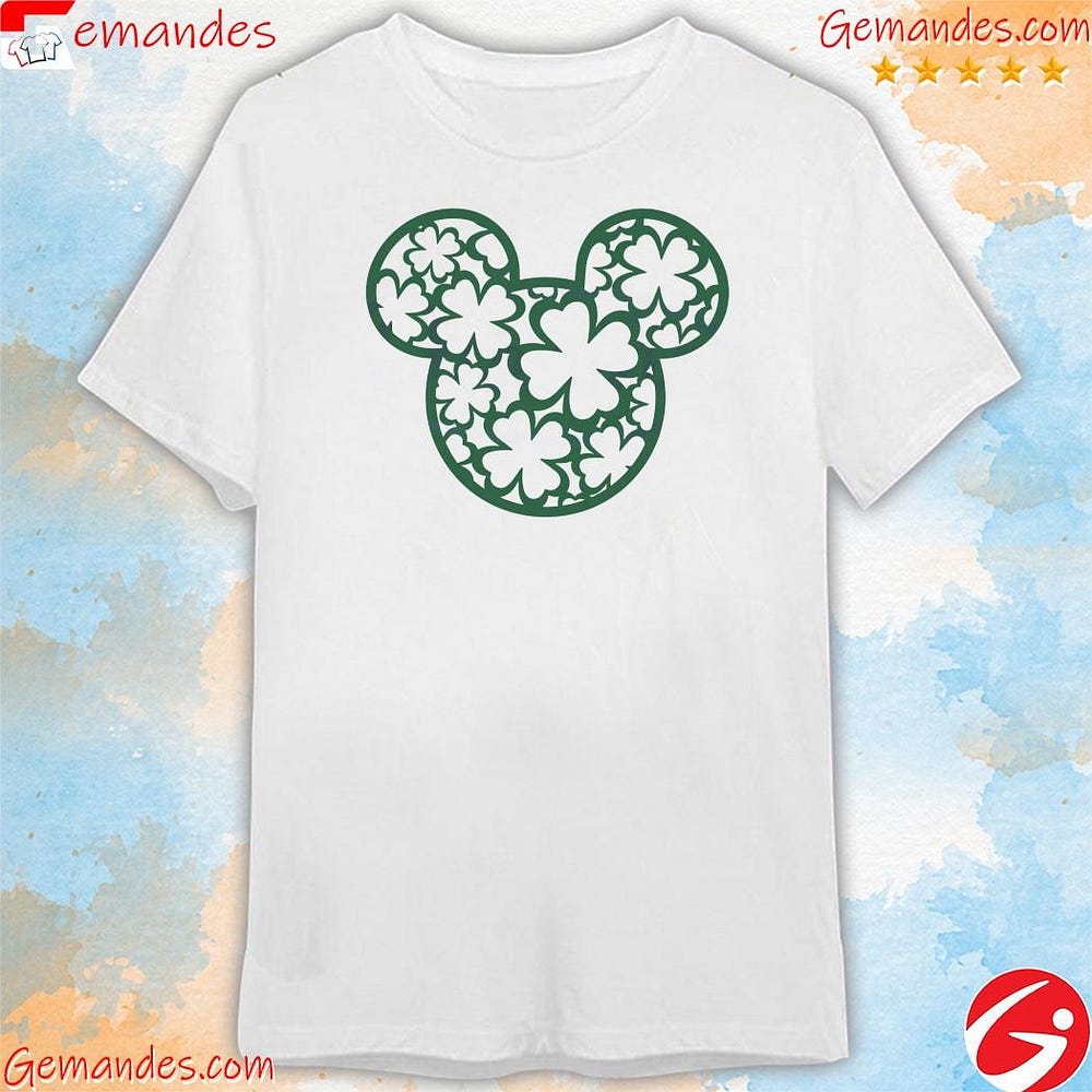 Retro Mickey Head With Shamrock St Patricks Day 2024 T-shirt | by ...