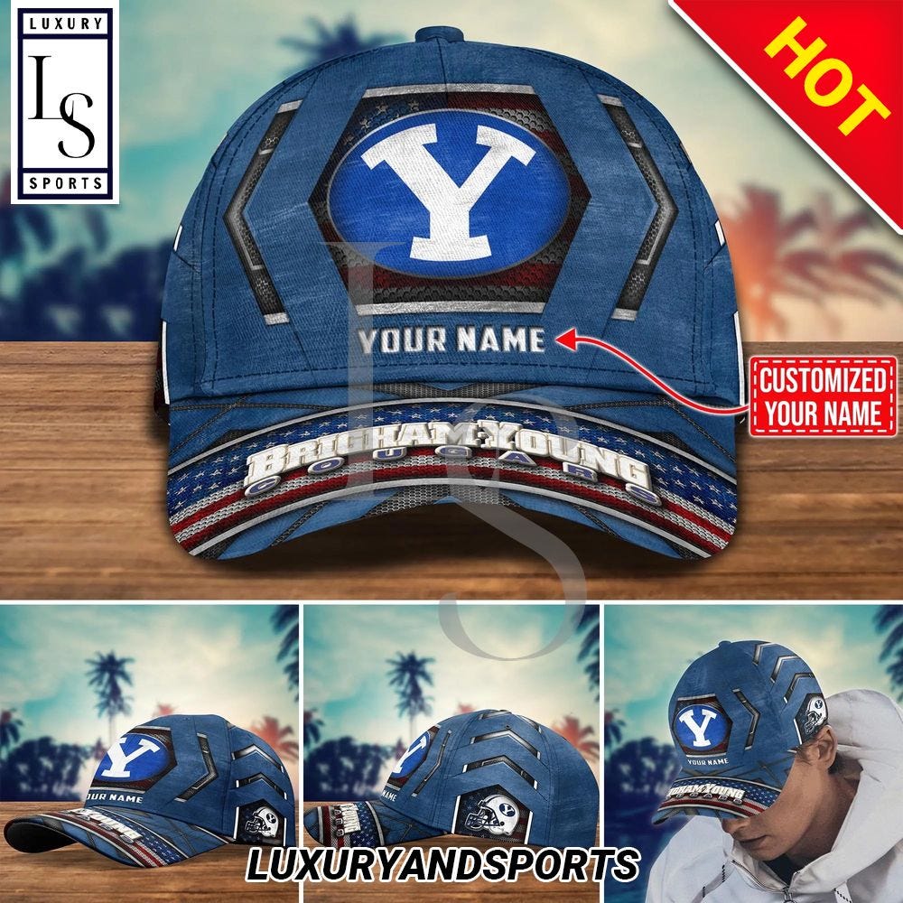 BYU Cougars US Flag Trending Custom Name Classic Cap | by ...