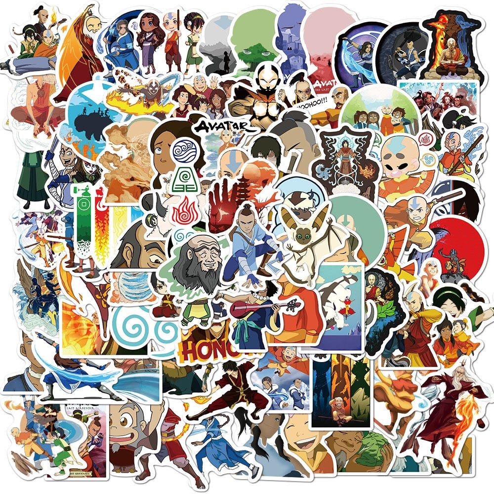 Avatar The Last Airbender Stickers: 10/50/100pcs Stickers Collection ...