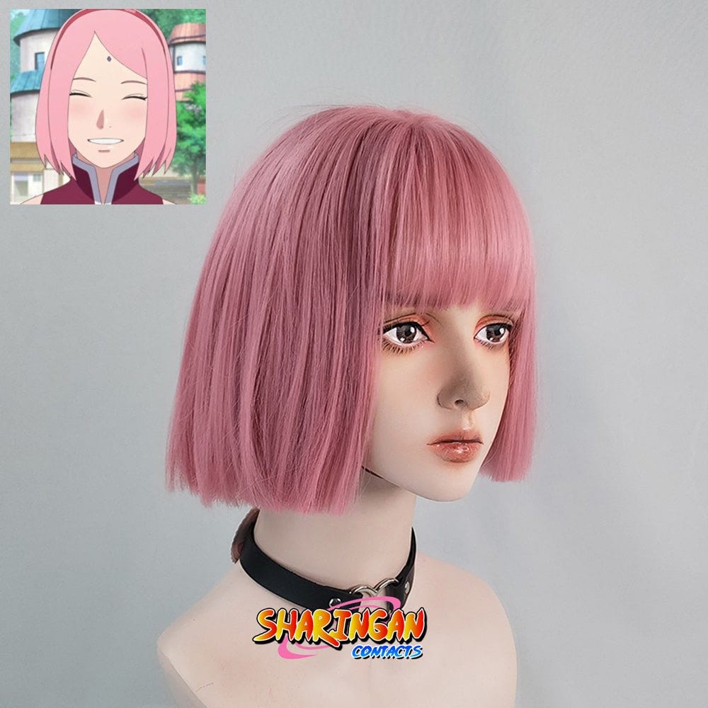 Sakura Haruno Cosplay Wig - Sharingan Contacts - Medium