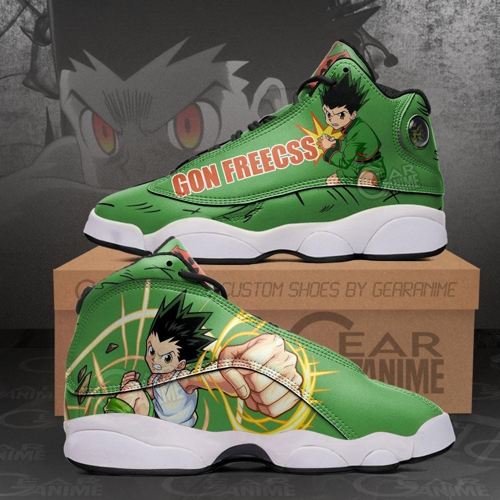Gon Freecss Jordan 13 Sneakers Hunter X Hunter Custom Anime Shoes Click ...