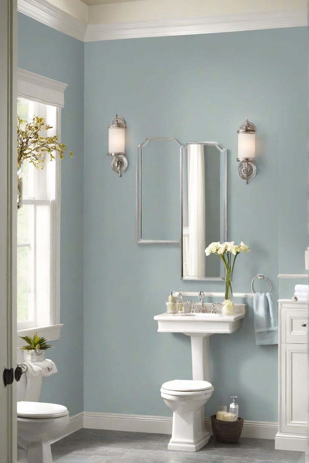 Bathroom Walls: Silvermist SW 7621–2024 Wall Paint Guide | by Home ...