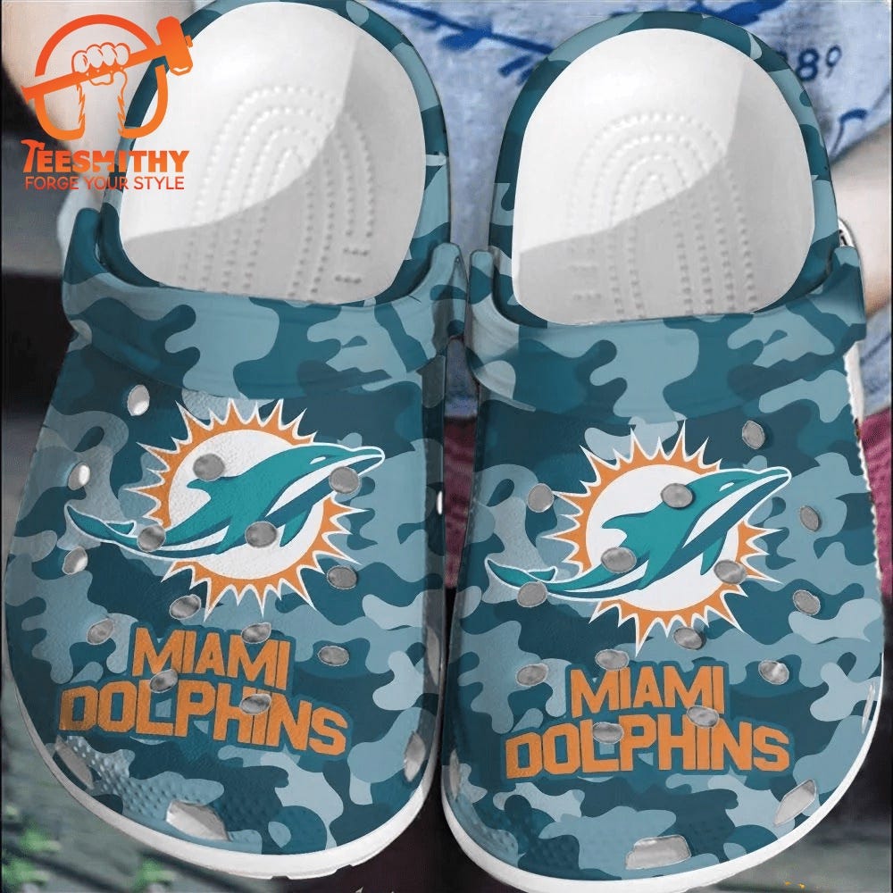 NFL Miami Dolphins Crocs Clog, Football Crocband - Teesmithy - Medium