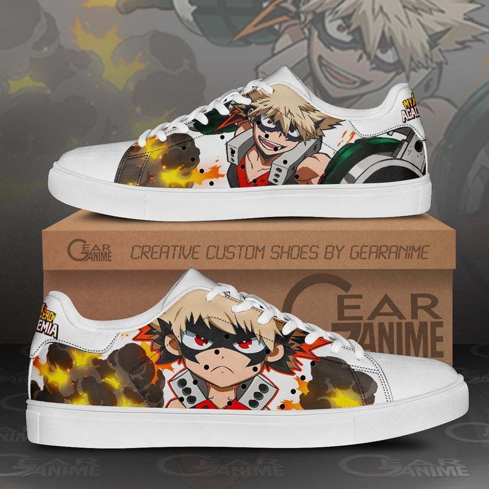 Katsuki Bakugo Skate Sneakers Custom Anime My Hero Academia Shoes | by ...