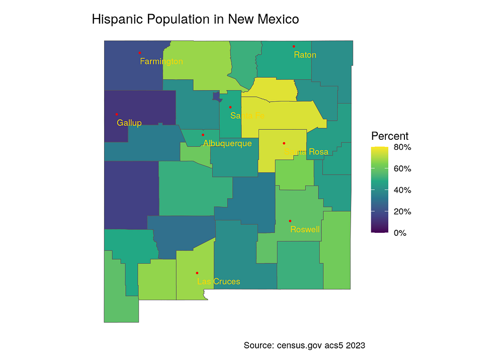 Hispanics in New Mexico. A demographic study with R and… | by Brian ...