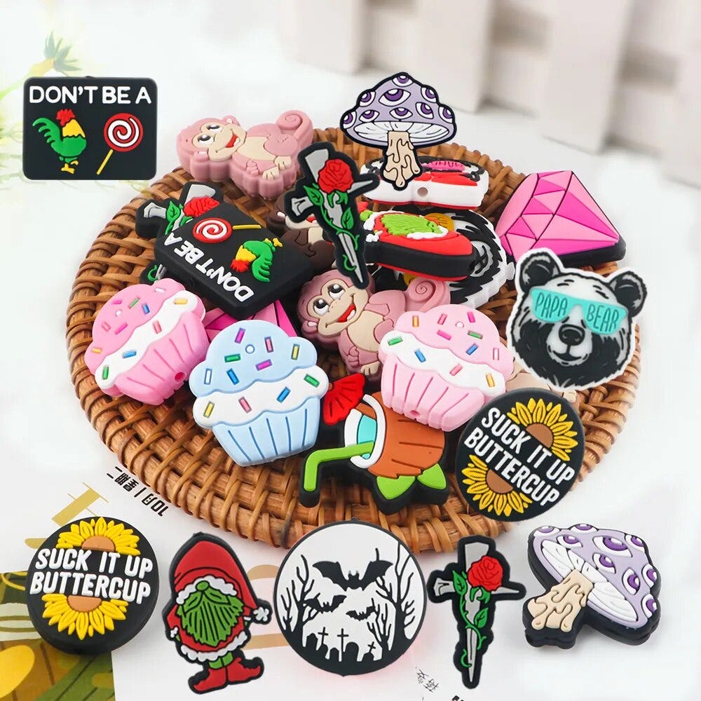 Top 10! Sunrony 5/10Pcs New Cartoon Flower Cake Monkey Silicone Beads ...