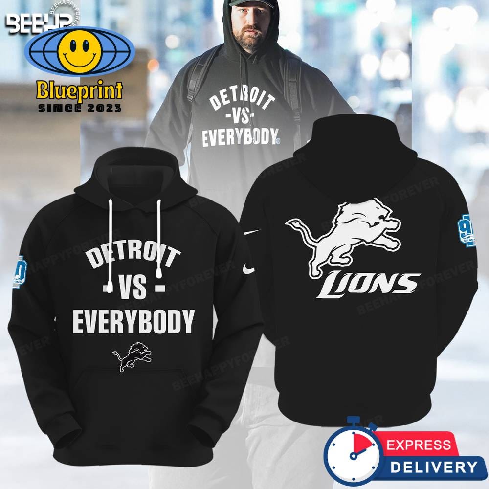 Detroit Lions vs Everybody Black Hoodie, Pants, Cap | by Henqua106 ...