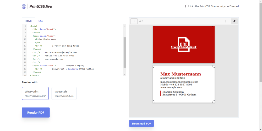 PrintCSS.live an online playground for CSS Paged Media | by Andreas Zettl | Medium