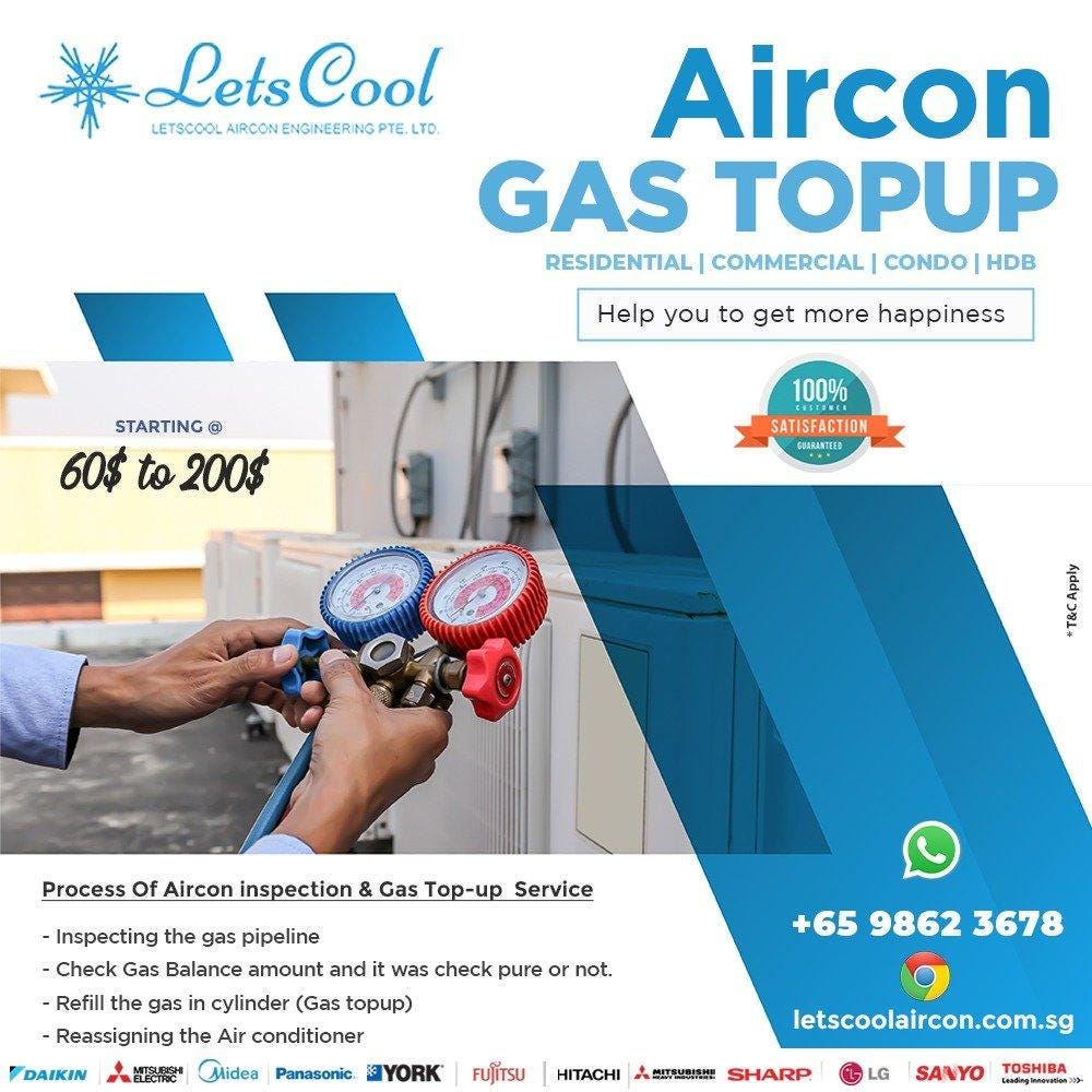Aircon Gas Top-up Singapore| Gas Refil | Repair Shop - Hisihof - Medium