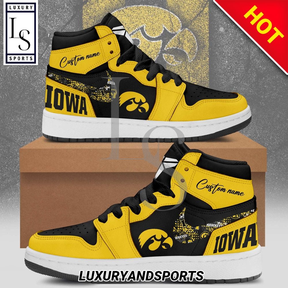 Custom Name Iowa Hawkeyes Nike Air Jordan 1 Sneakers | by ...