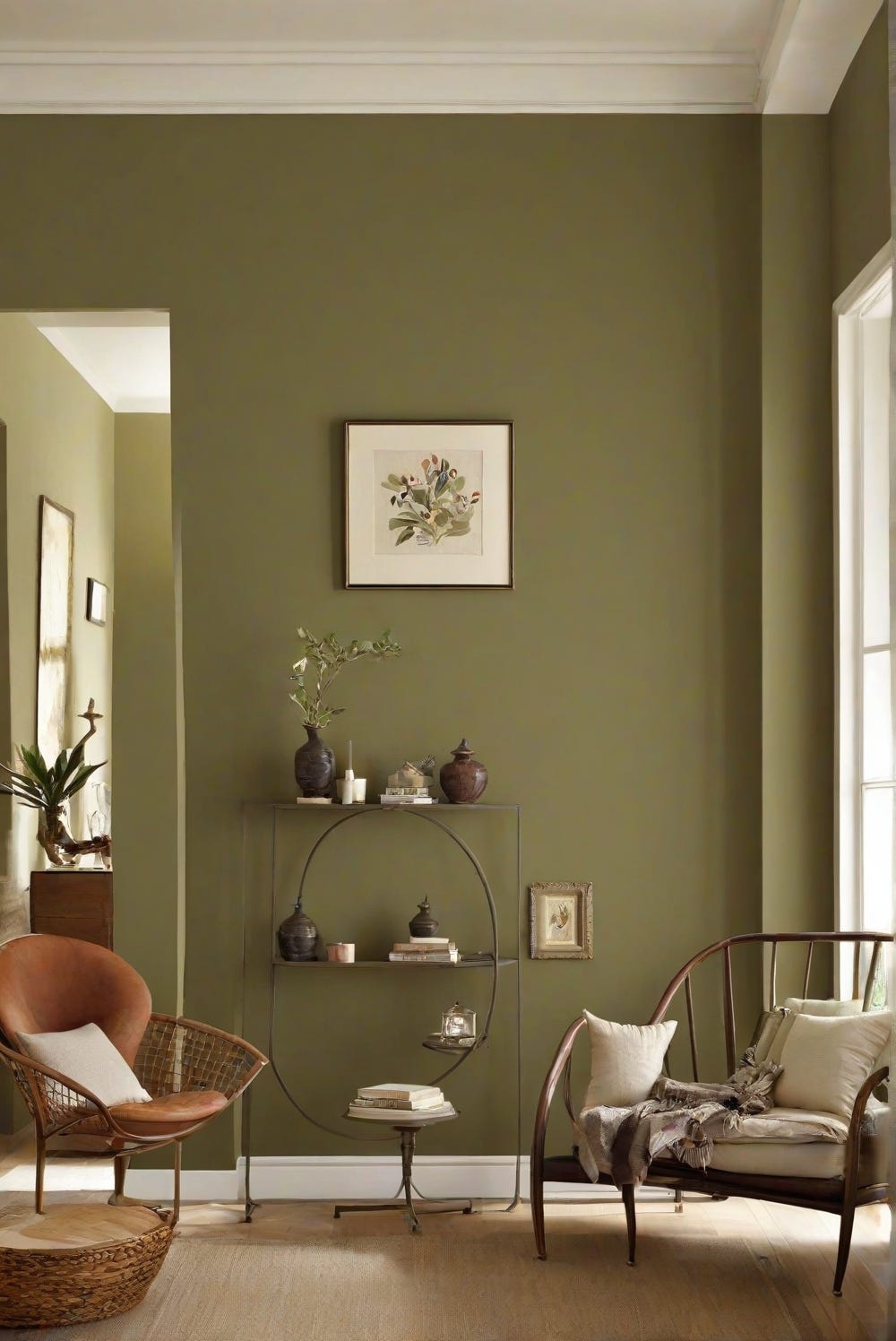 Living Room Walls: Ripe Olive SW 6209–2024 Wall Paint Guide | by Home ...