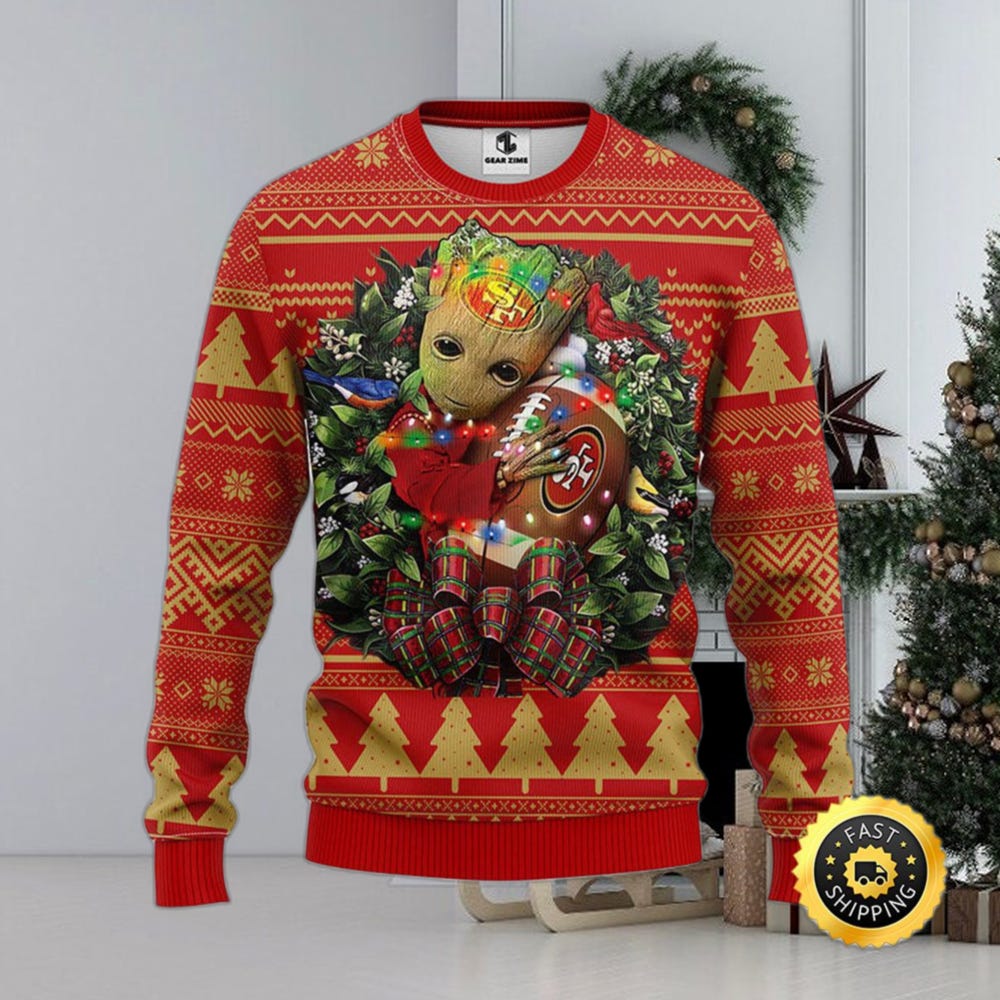 NFL San Francisco 49ers Groot Hug Christmas Ugly Sweater | by Gomtees ...