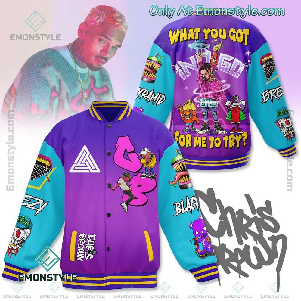 Embrace Hip-Hop Royalty with the Chris Brown Indigo Baseball Jacket ...