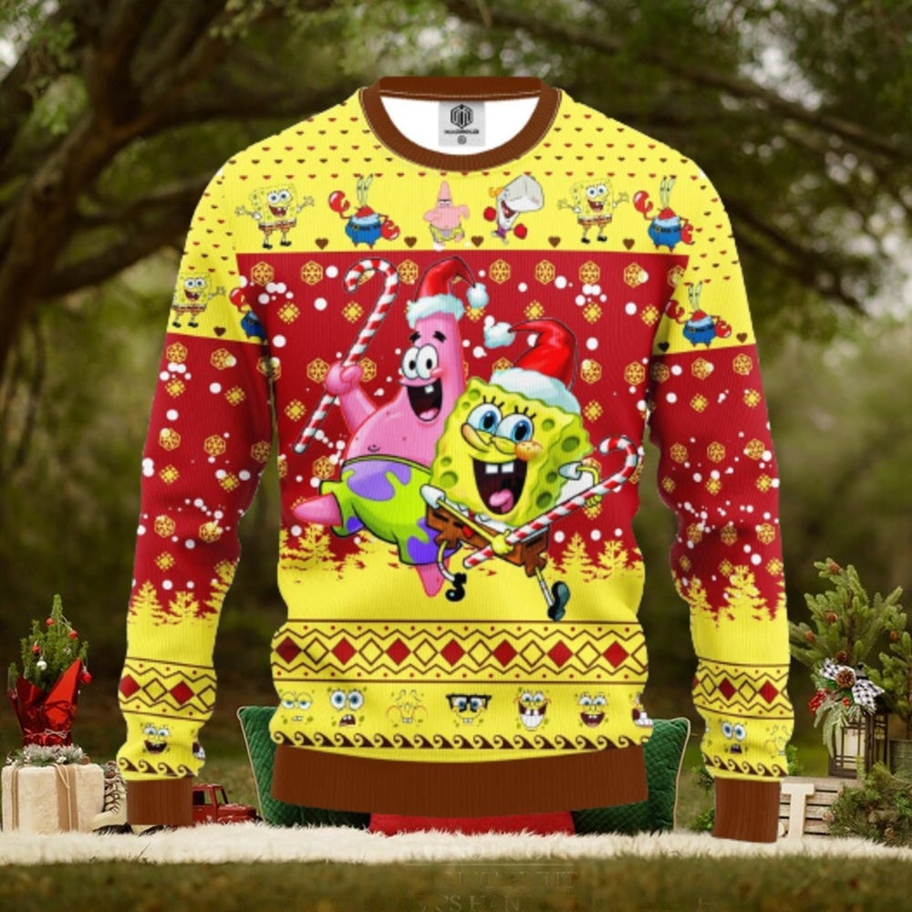 Spongebob Squarepants Merry Xmas Gift Santa Spongebob And Patrick Star ...