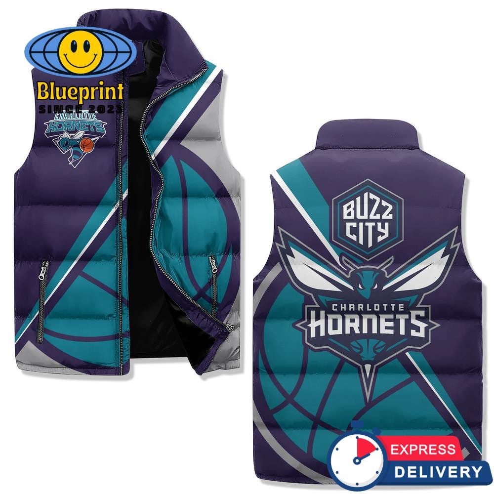 NBA Charlotte Hornets Buzz City Sleeveless Puffer Jacket | by Henqua106 ...