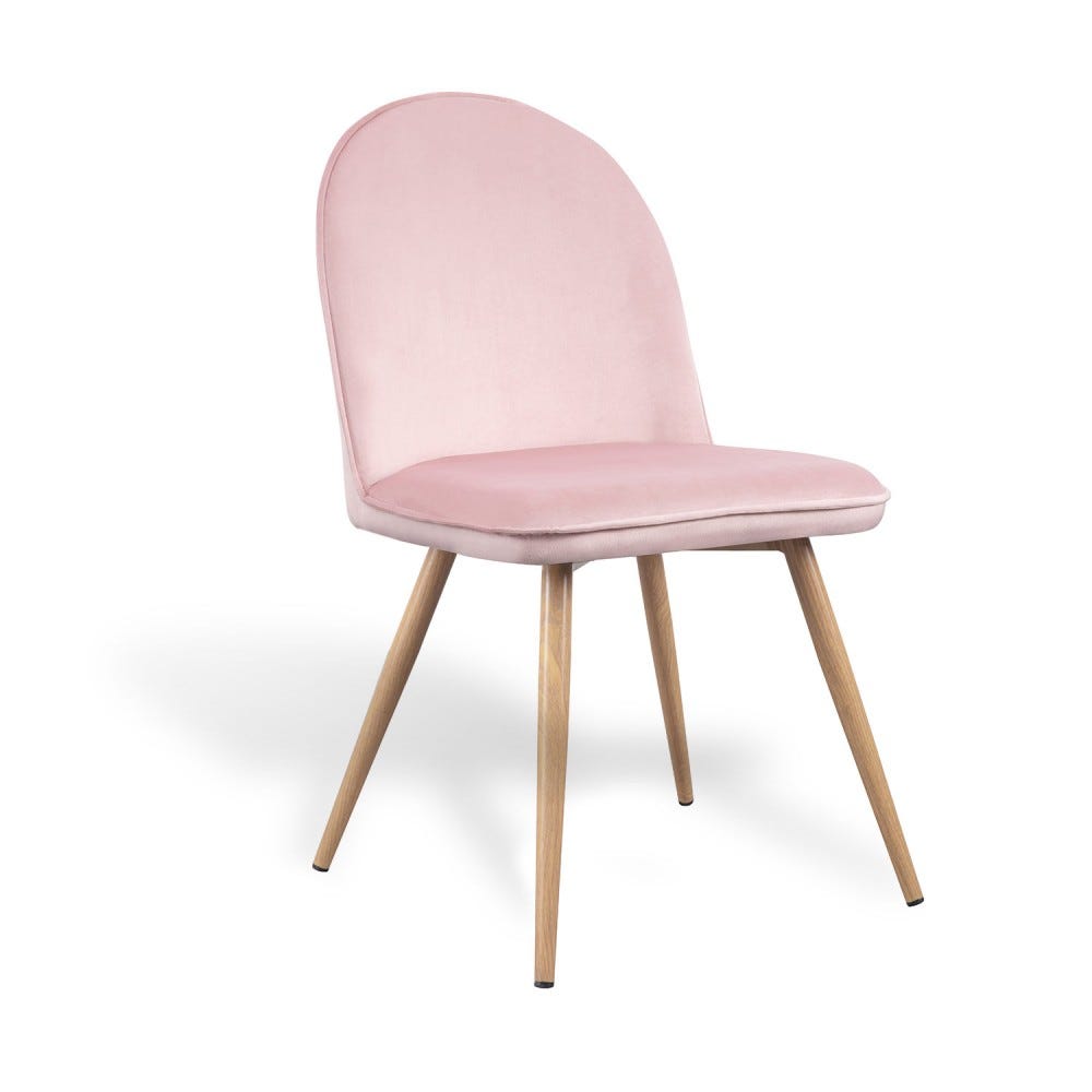 SILLA VELVET TERCIOPELO ROSA PATA HAYA - Muebles Rebajados - Medium
