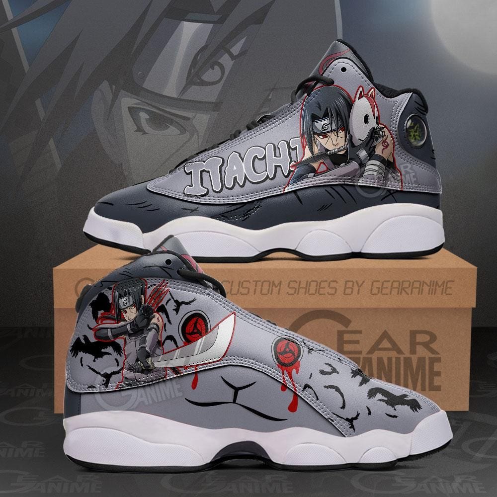 Itachi Anbu Jordan 13 Sneakers Custom Naruto Anime Shoes Click To Buy ...
