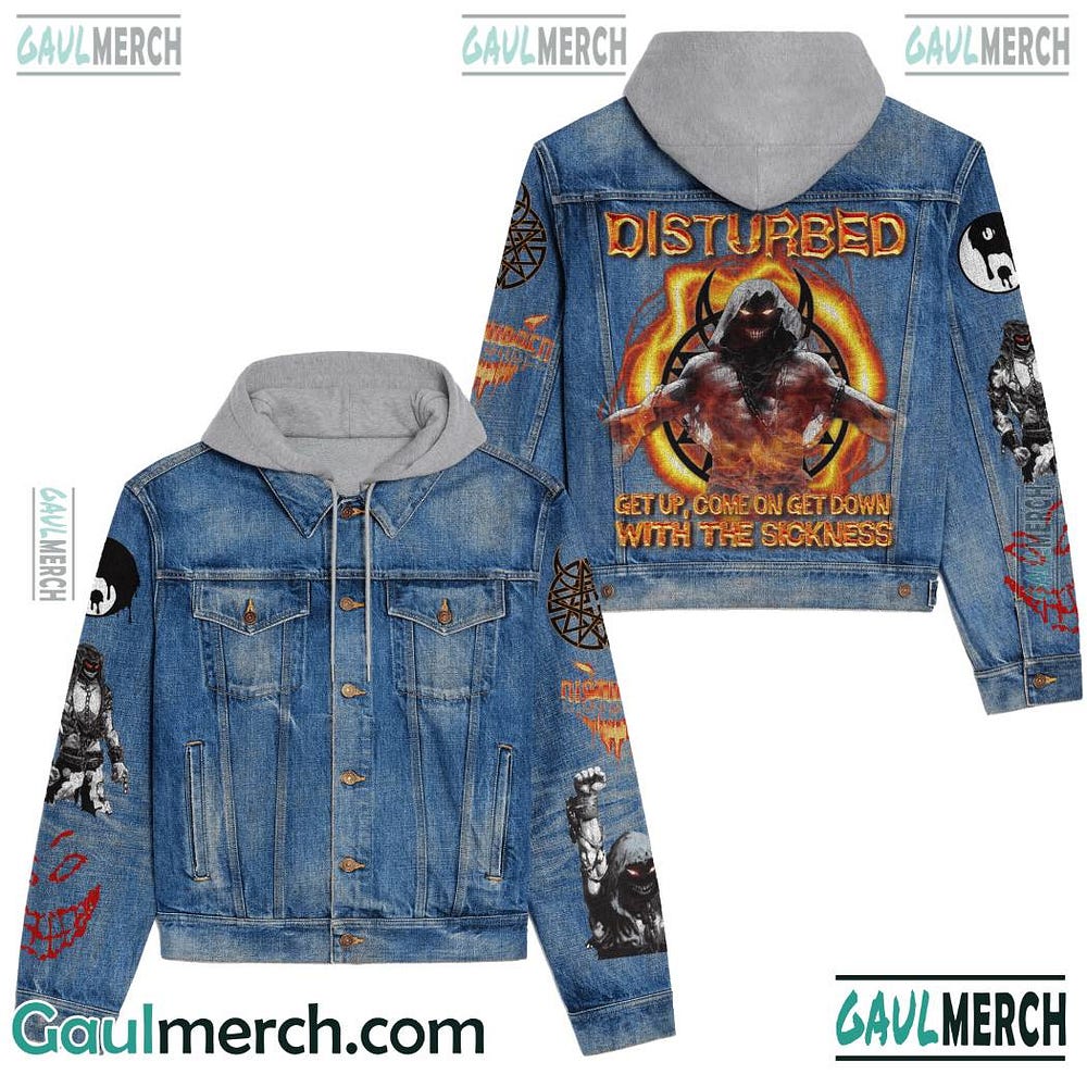 Disturbed: Get Up and Get Down With The Sickness” Jean Jacket Hoodie ...