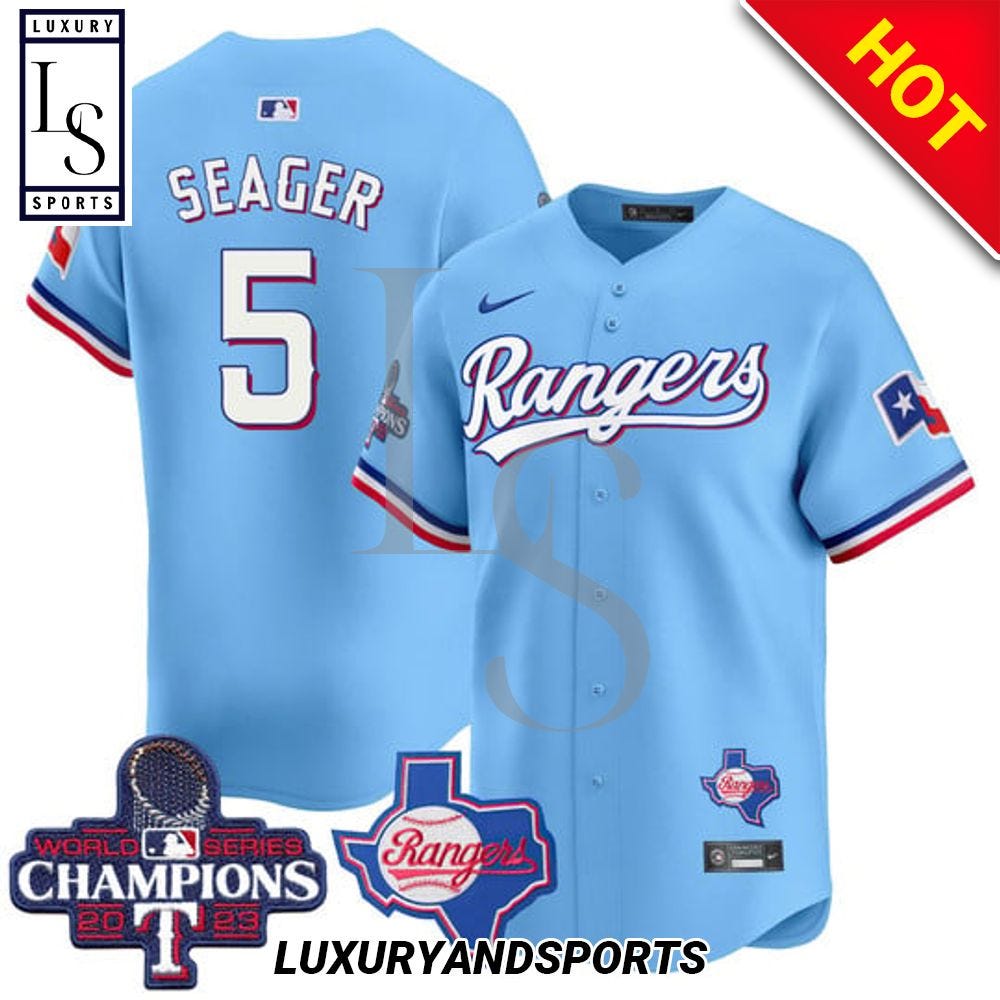 Texas Rangers Corey Seager World Series Champions Nike Blue Baseball ...