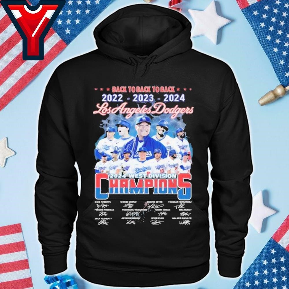 Official Los Angeles Dodgers 2024 West Division Champs Back To Back To ...