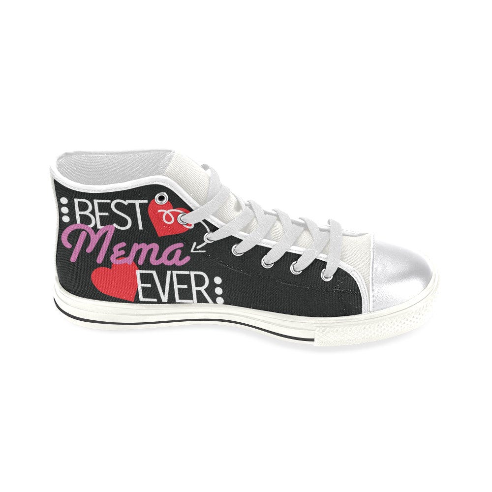 Mema White Women’s Classic High Top Canvas Shoes | by trendingshop ...