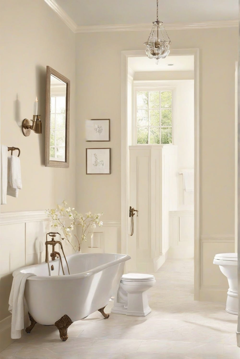 Bathroom Walls Alabaster SW 7008 2024 Wall Paint Guide by Home Cabinet Expert Medium