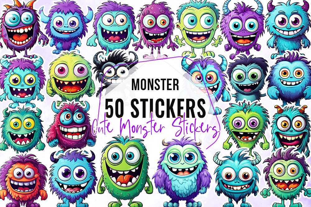 Cute Monsters Stickers Bundle Free | by Epicureanaesthetics | Aug, 2024 ...