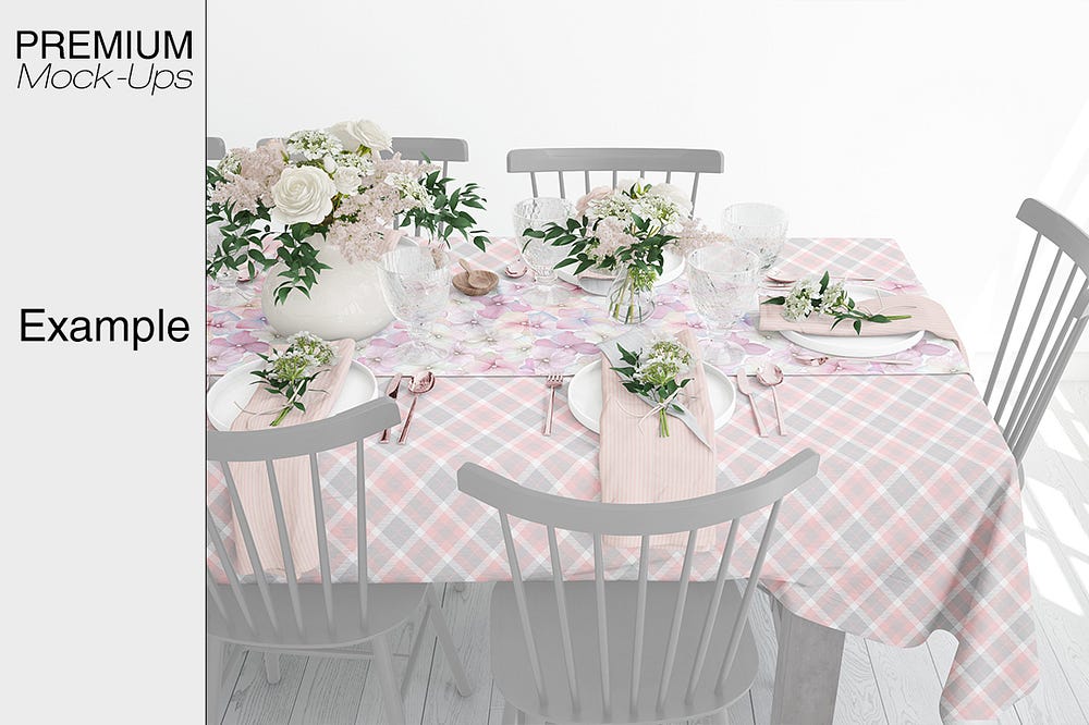 447+ Free Download The Best Tablecloth With Table Runner Mockup ...