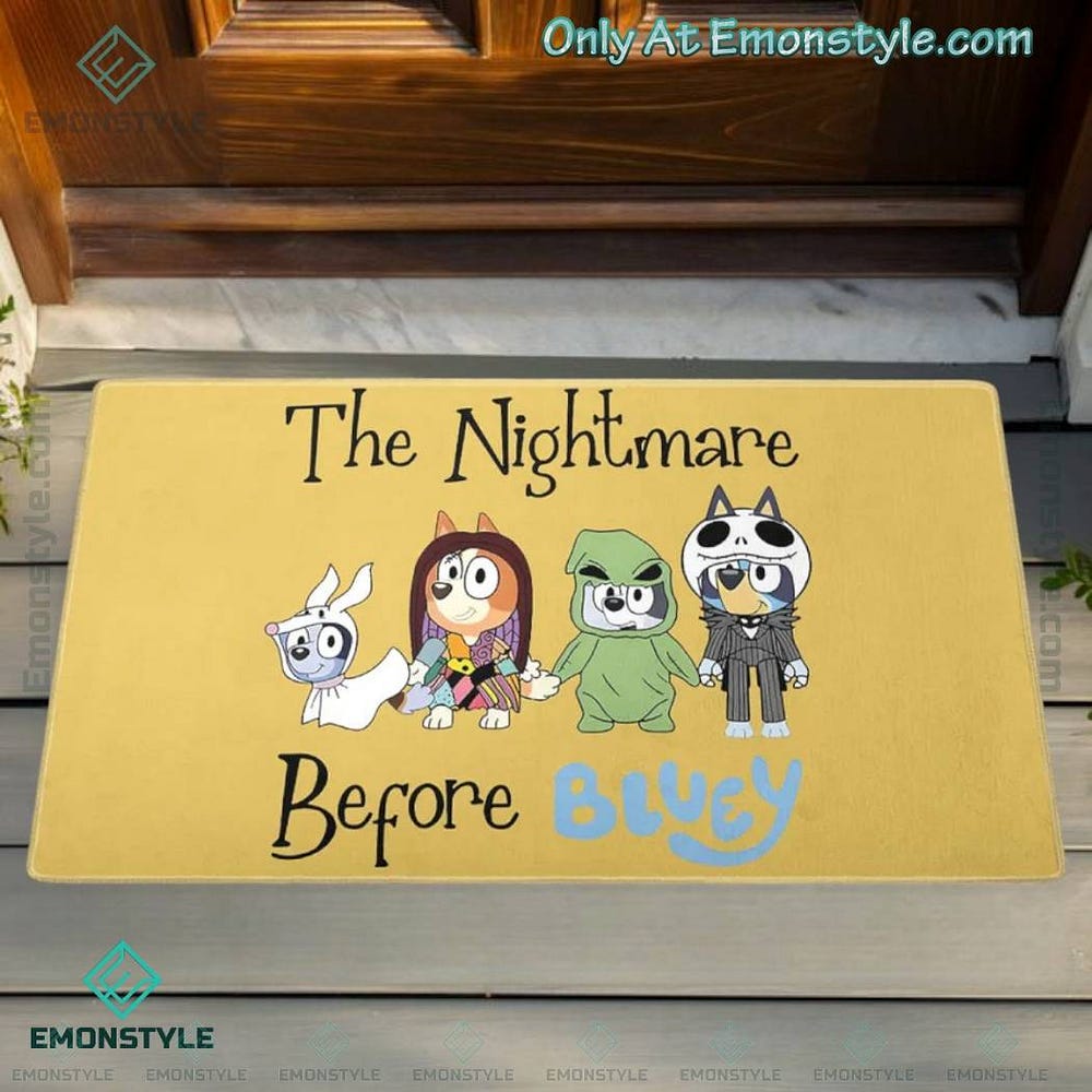 Step Into a Spooktacular World with The Nightmare Before Bluey Doormat ...