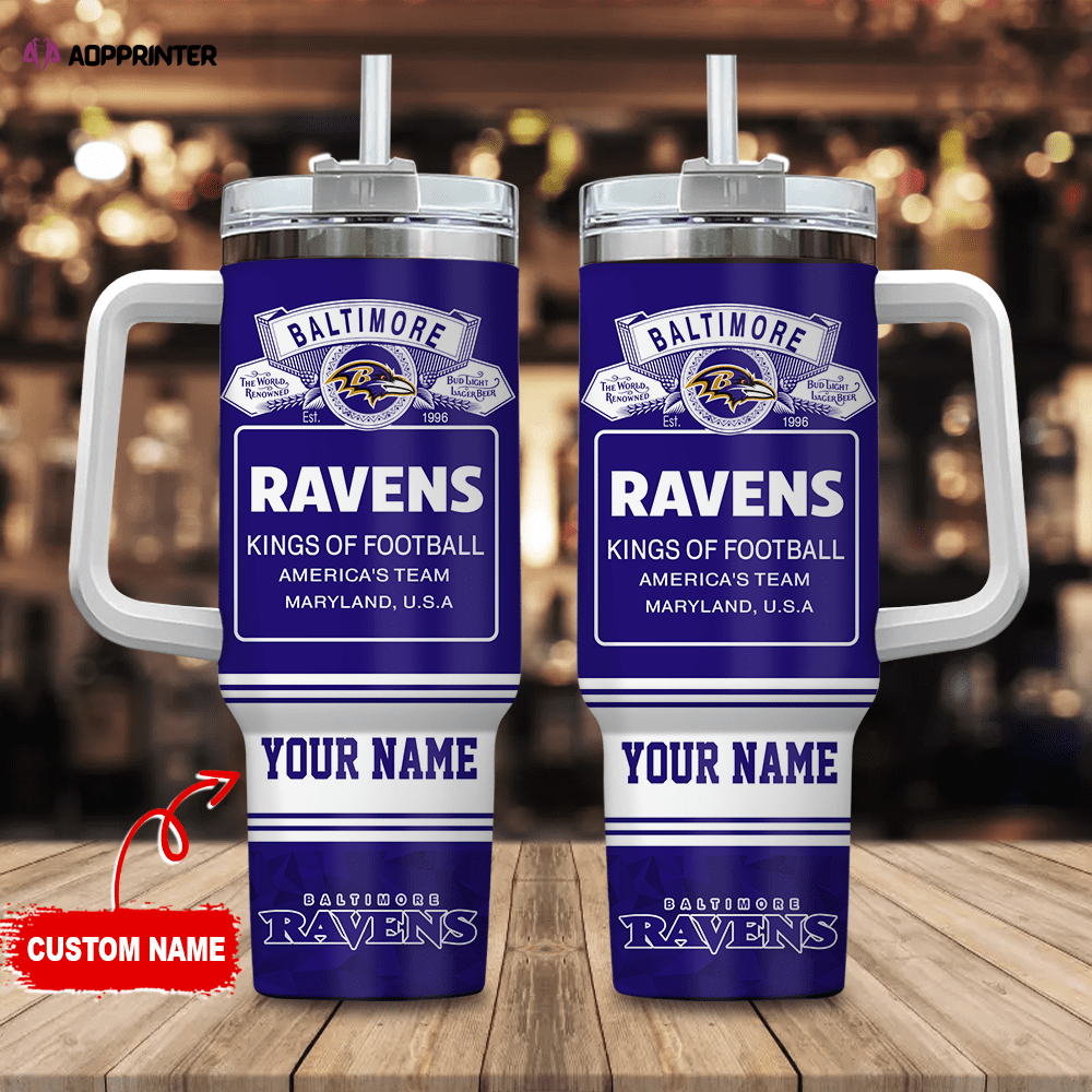 Baltimore Ravens Personalized NFL Bud Light 40oz Stanley Tumbler Gift ...