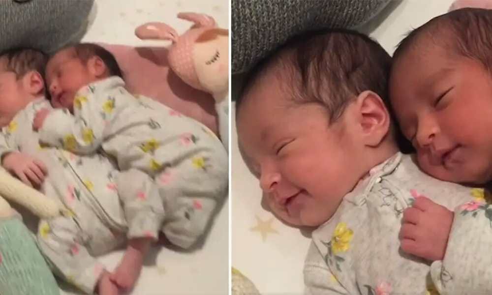 Video Of Newborn Baby Twins Cuddling Perfectly Captures The Loveliness ...