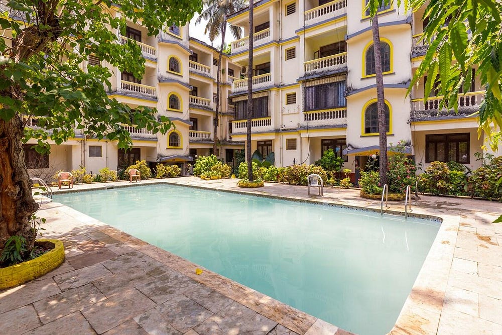 Best Calangute Pool Facing AC Budget 1bhk with WIFI Hotel near Colonia ...