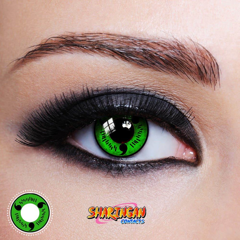 Lentile de contact Uchiha Green Sharingan complet activate Uchiha Green ...