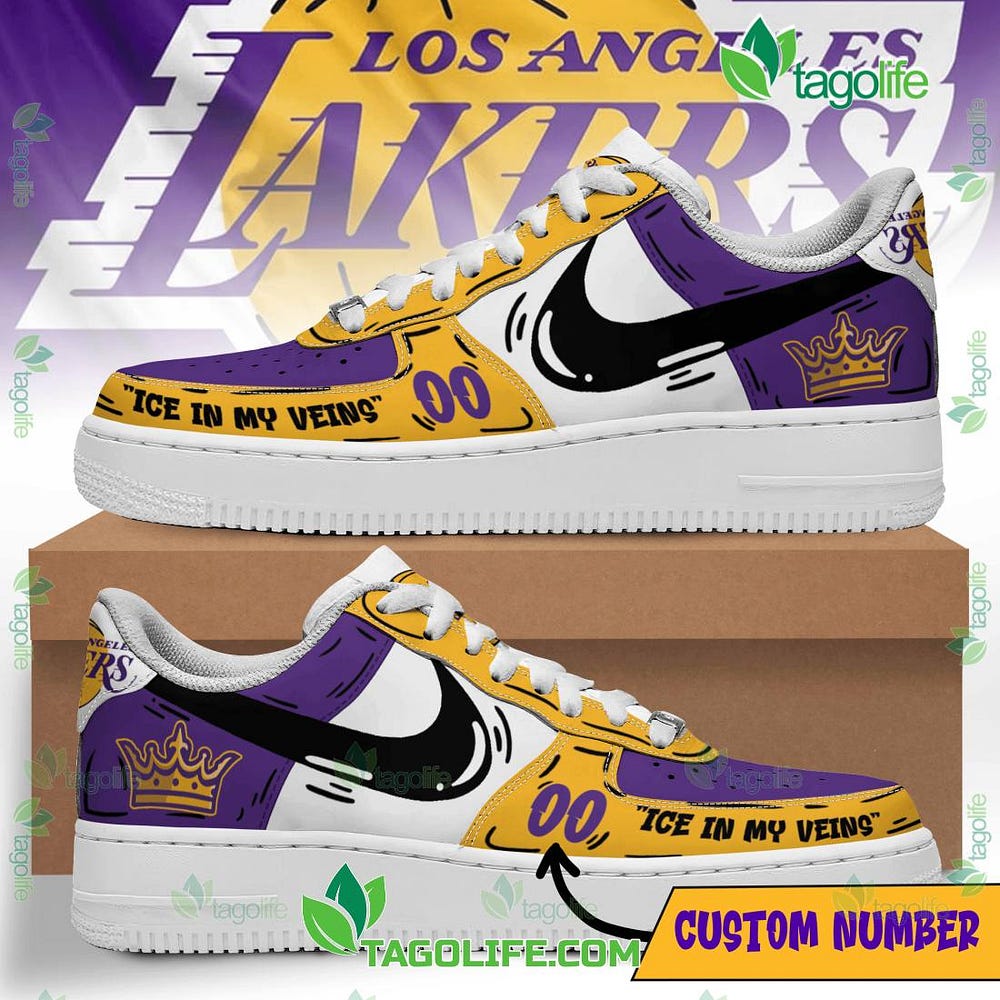 Los Angeles Lakers Ice In My Veins Custom Number Air Force Shoes | by ...