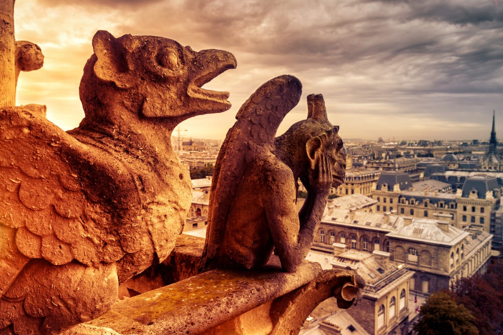 Gargoyles in Paris. Read up on gargoyles. They are very… | by The Good ...