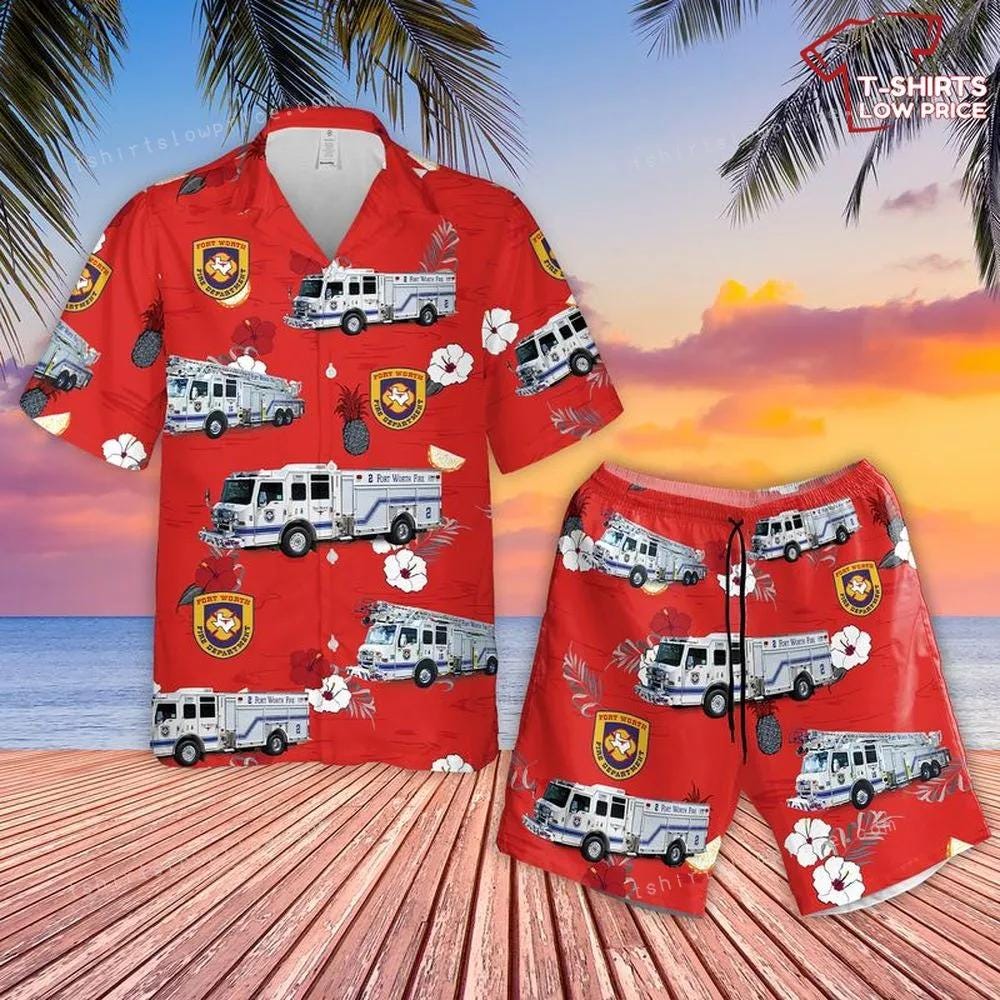 Texas Fort Worth Fire Department Hawaiian Shirt And Short Outfit | by ...