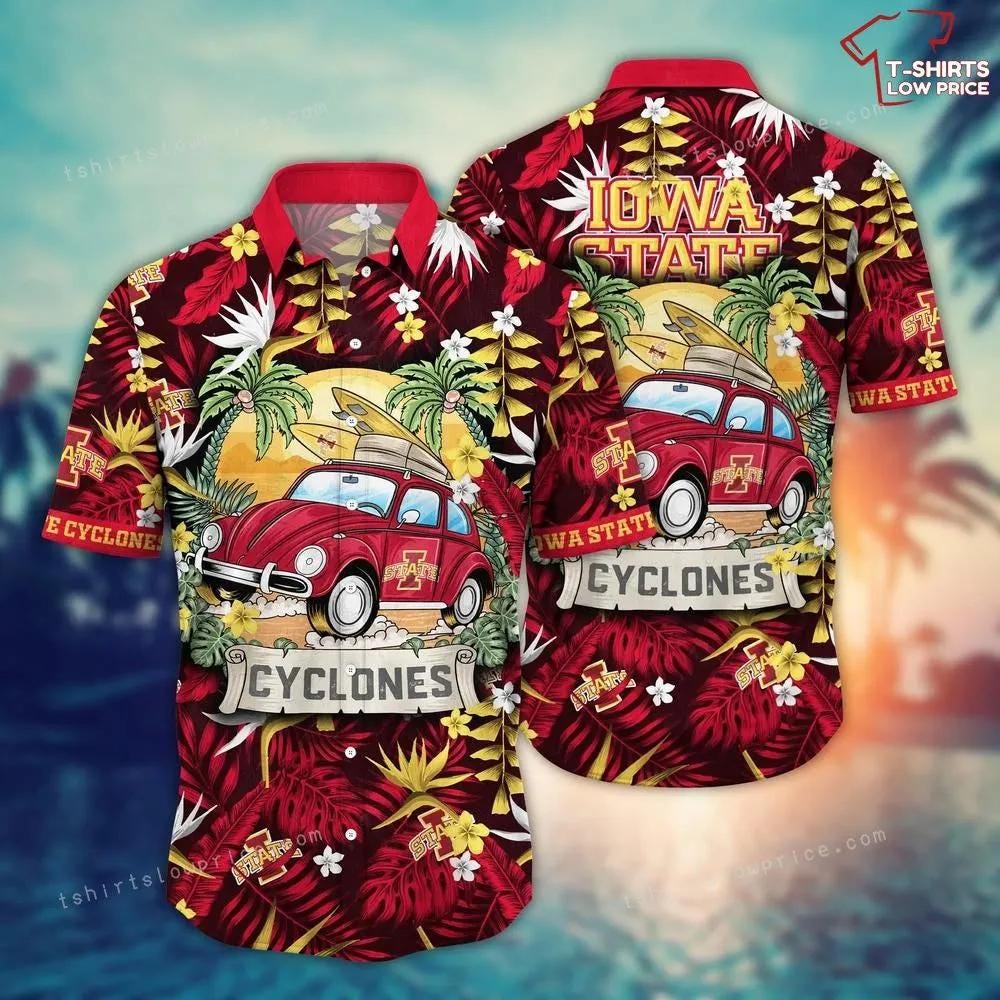 Iowa State Cyclones NCAA Flower Hawaiian Shirt 3D Shirt, Gifts For Iowa ...