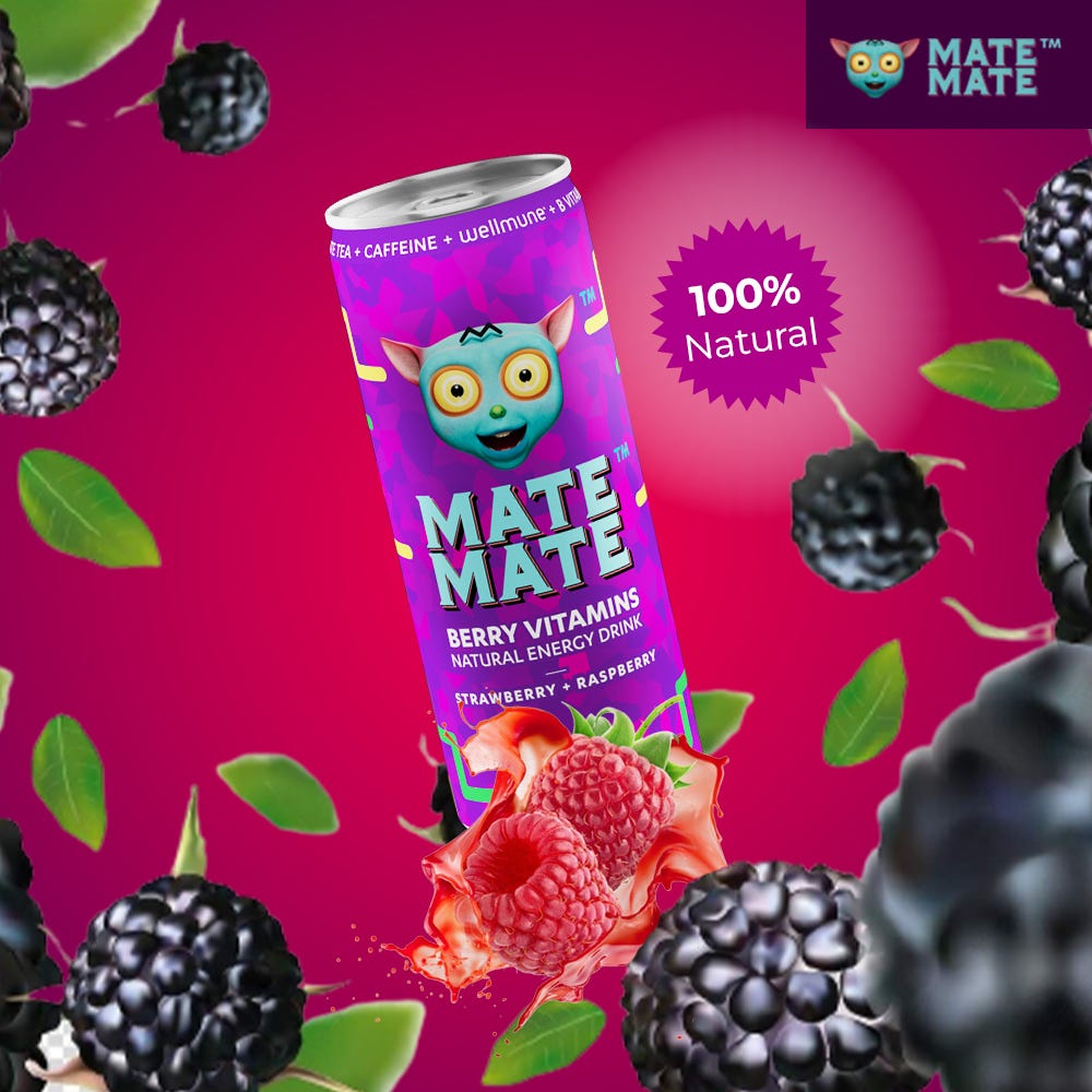 Mate Mate Natural Energy Drink | The 1st Energy Drink with Wellmune ...