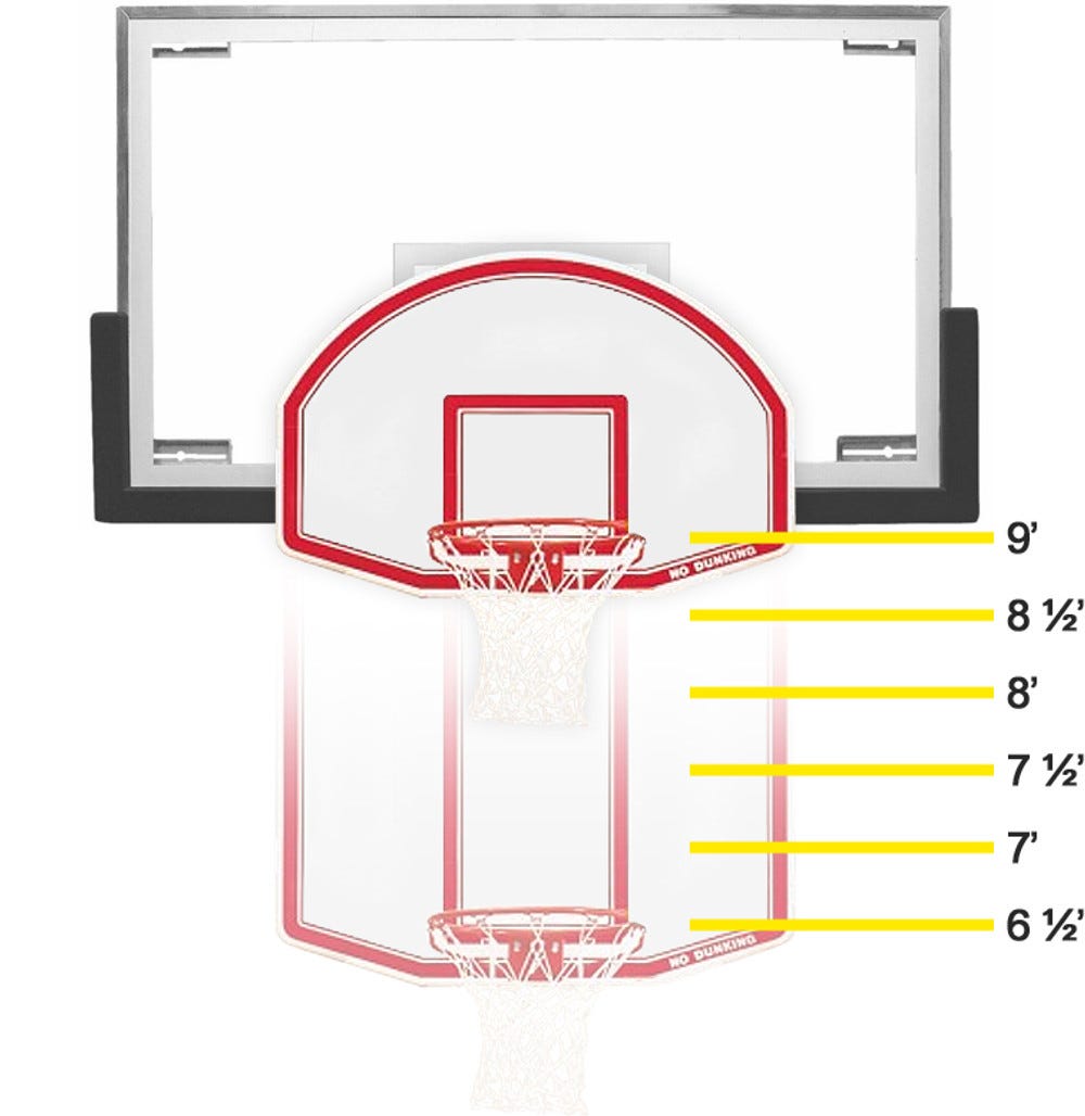Bison 6-in-1 Adjustable Easy-Up Youth Basketball Goal — Viprow Sports ...