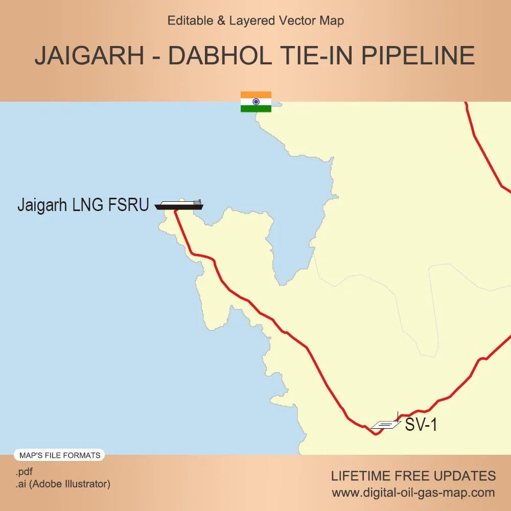Jaigarh — Dabhol Tie-in Pipeline Map - Digital Oil & Gas Maps - Medium