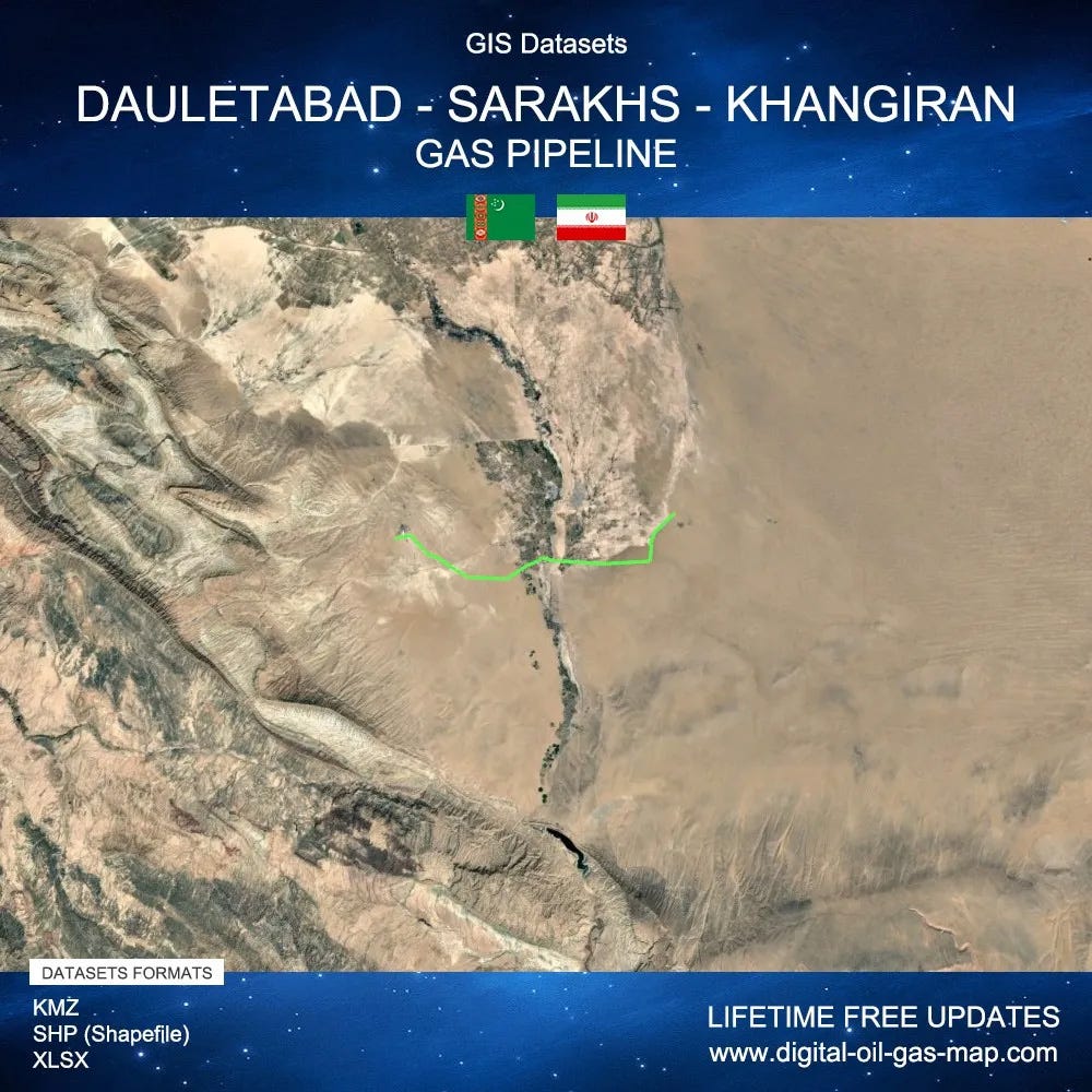 GIS Datasets of Dauletabad — Sarakhs — Khangiran Gas Pipeline - Digital ...