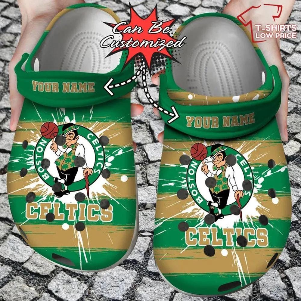 Personalized Boston Celtics Spoon Graphics Watercolour Crocs Clog Shoes ...