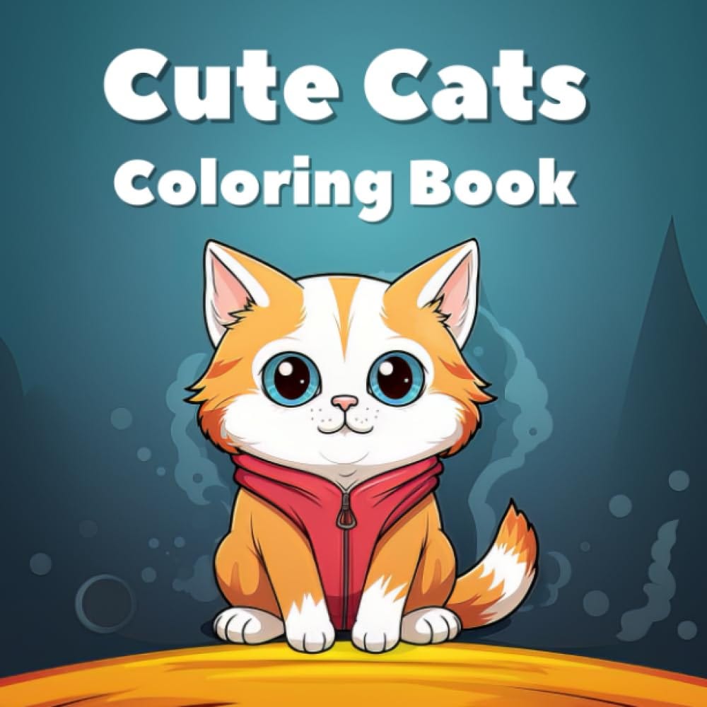 Read Cats Coloring Book for Kids: 50 Cute Funny Coloring Pages and ...