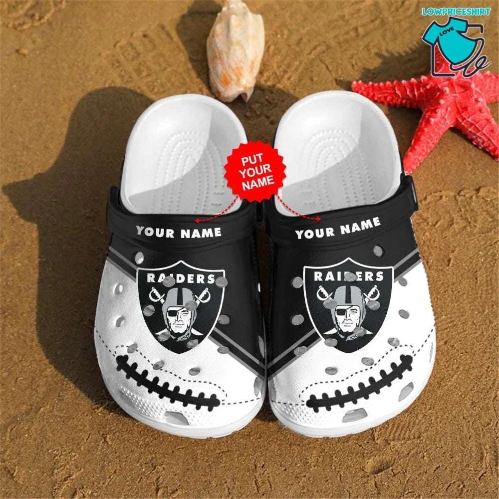 Crocs Shoes Clog Shoes Personalised Nfl Las Vegas Raiders Football | by ...