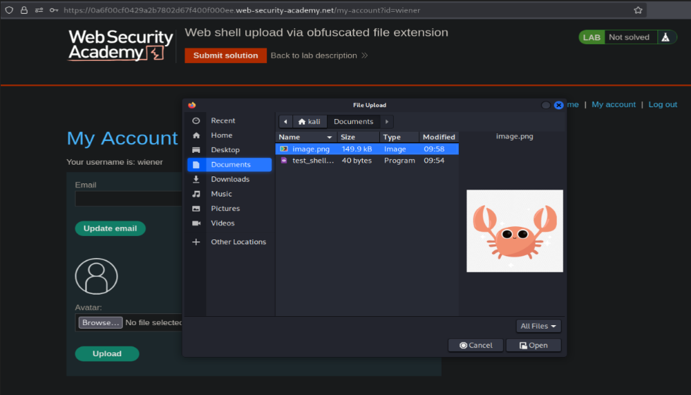 PortSwigger Lab: Web shell upload via obfuscated file extension writeup (File Upload ...