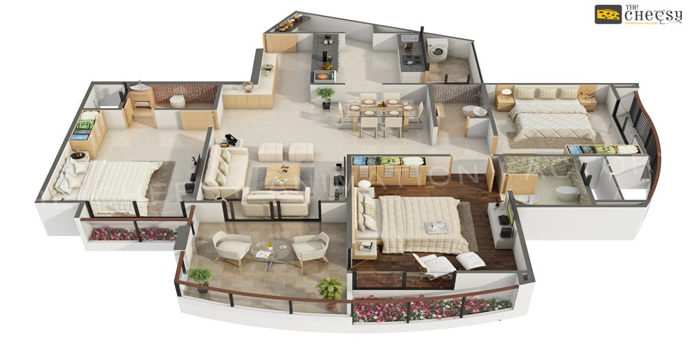 Best 3D Walk-through and Floor Plan Design outsourcing company India ...