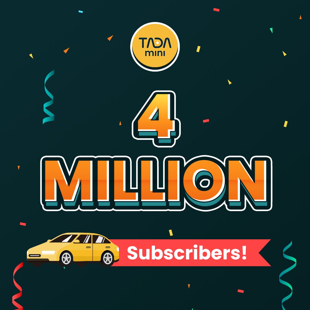 TADA mini Hits 4 Million Subscribers - MVL Blockchain - Medium