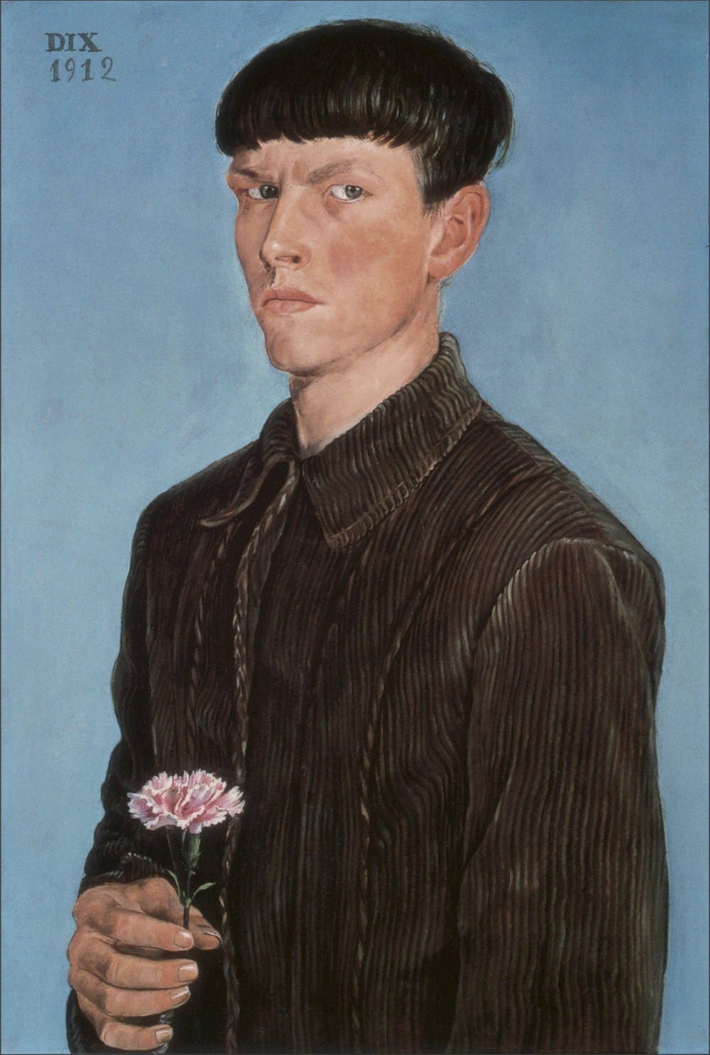 Otto A self portrait by Otto Dix. I like the flower, it looks good to ...