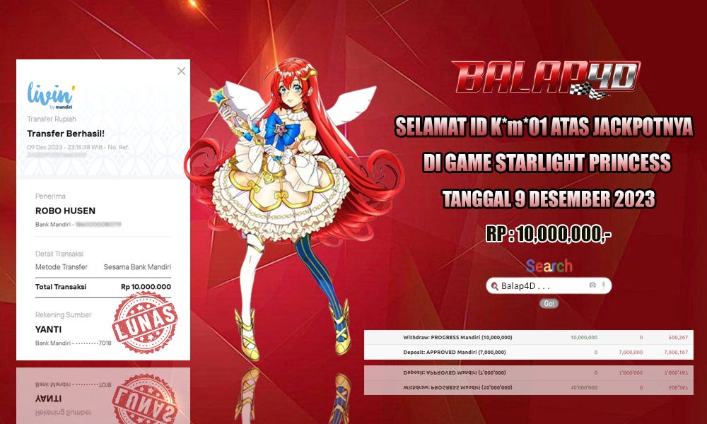 Bukti Jp Member Balap4d Maxwin Terus Bermain Di Starlight Princess 9 Desember 2023 ...